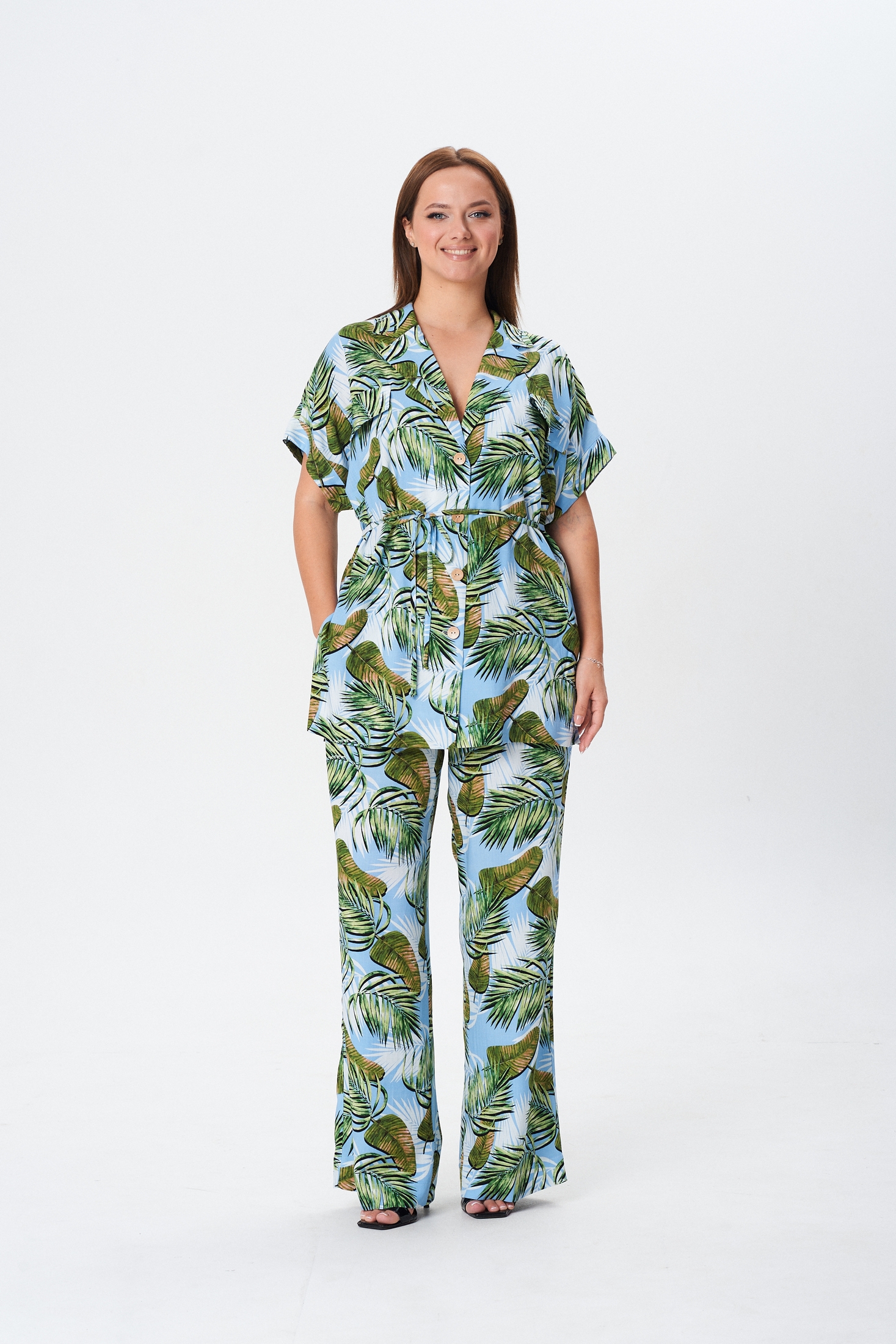 Костюм брючный 7854 голубой Tvin купить - 7% скидка | в наличии